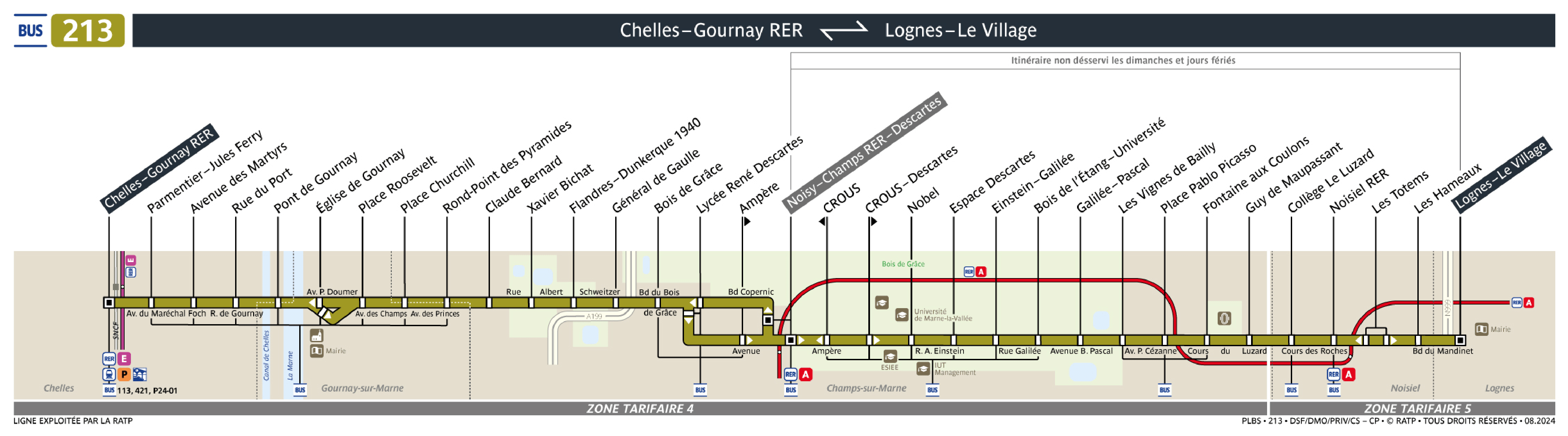 Bus Ligne 213 : plan, arrêts et horaires en temps réel | Bonjour RATP