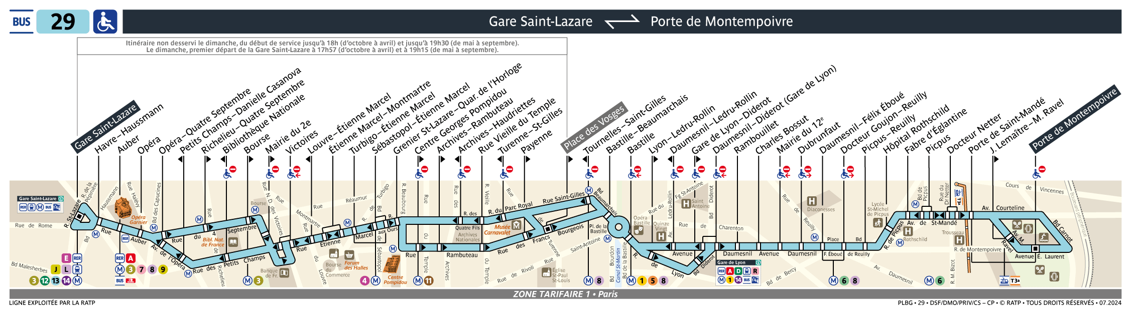 Bus Ligne 29 : plan, arrêts et horaires en temps réel | Bonjour RATP