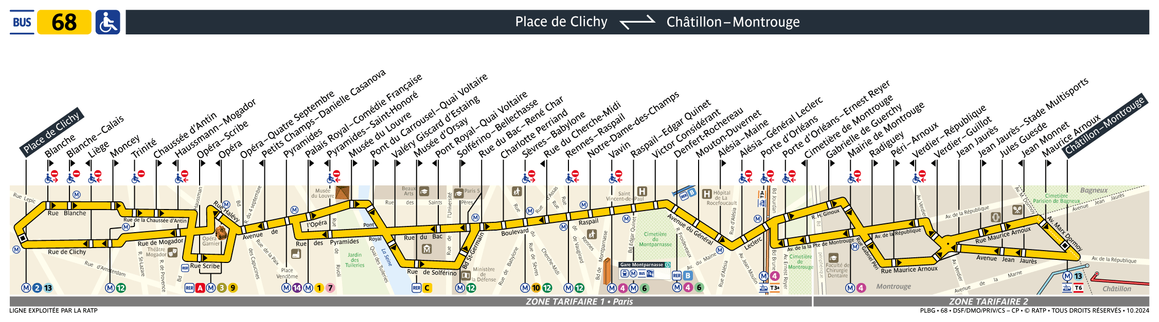 Bus Ligne 68 : plan, arrêts et horaires en temps réel | Bonjour RATP