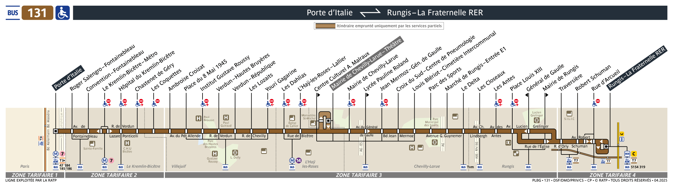 Bus Line 131: map, stops, and real-time schedules | Bonjour RATP