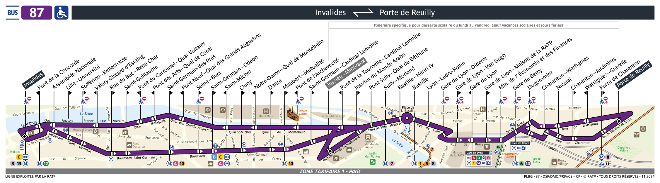 Bus Ligne 87 : plan, arrêts et horaires en temps réel | Bonjour RATP