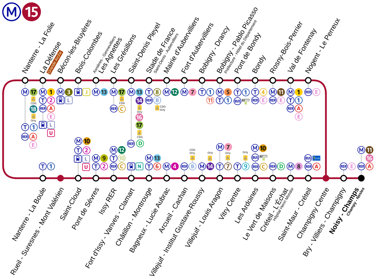 Metro Line 15: Map, Stations, and Real-Time Schedules | Bonjour RATP
