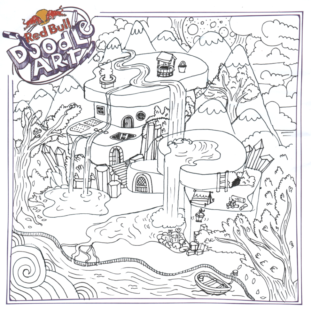 Red Bull Doodle Art