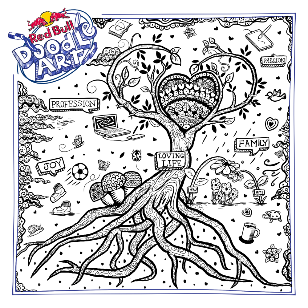Red Bull Doodle Art