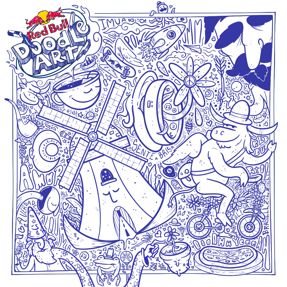 Red Bull Doodle Art