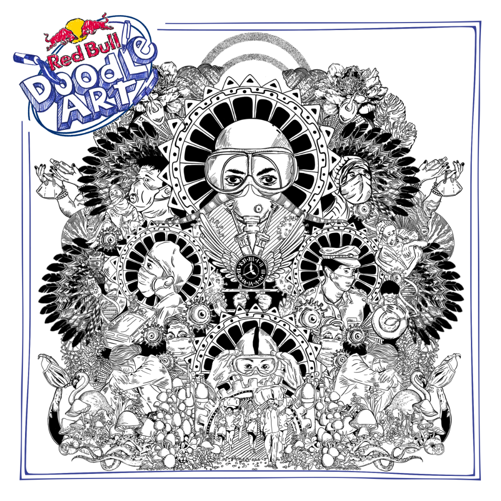 Red Bull Doodle Art