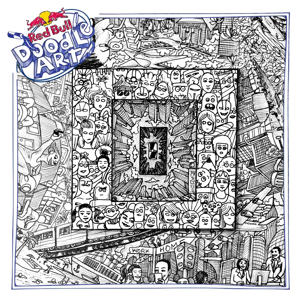 Red Bull Doodle Art