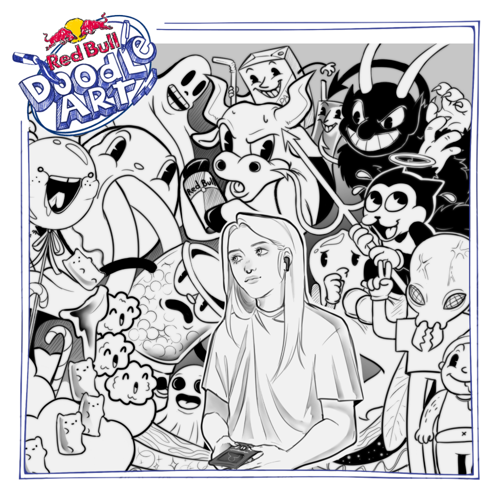 Red Bull Doodle Art