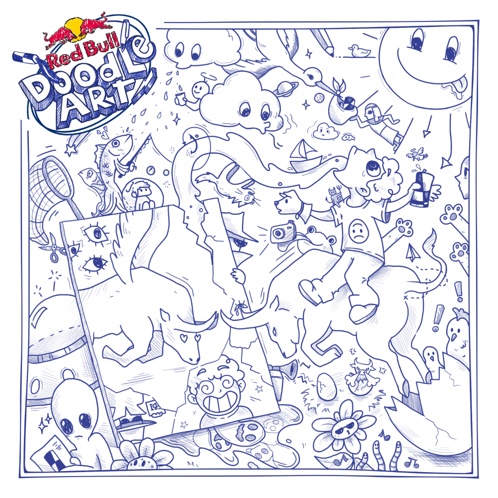 Red Bull Doodle Art