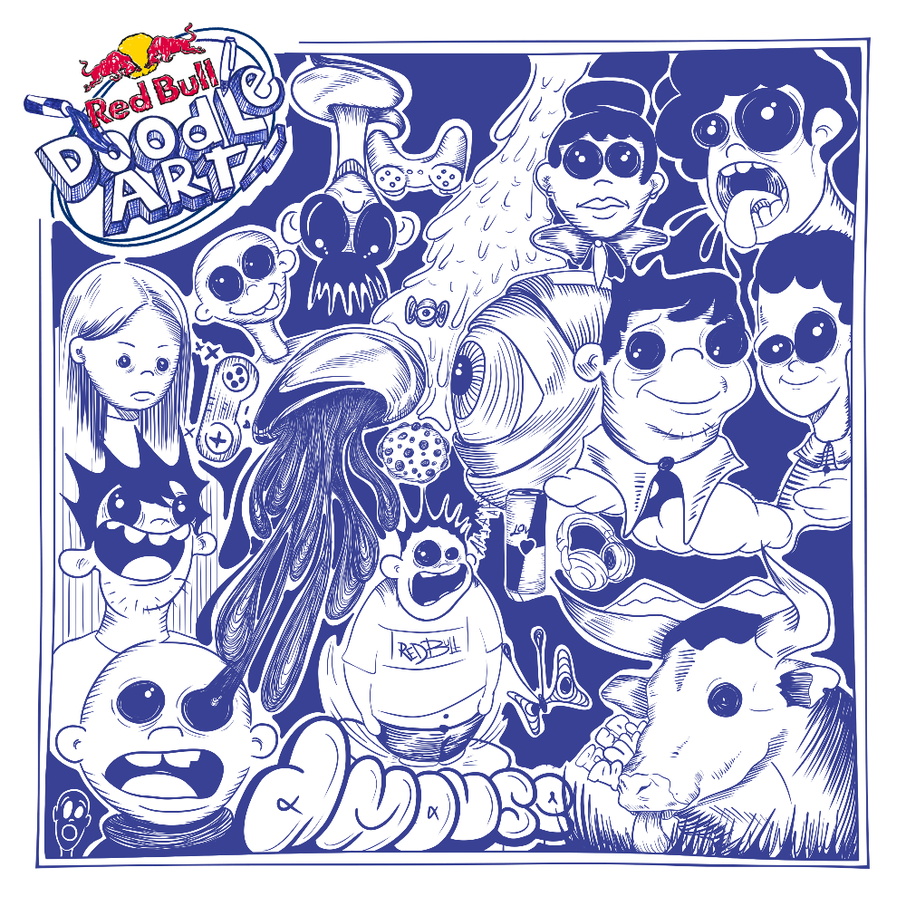 Red Bull Doodle Art
