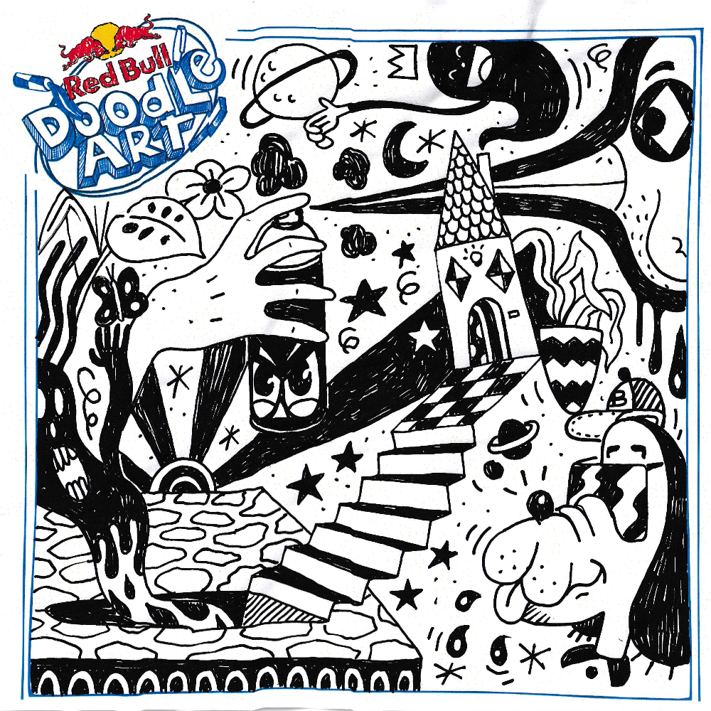 Red Bull Doodle Art
