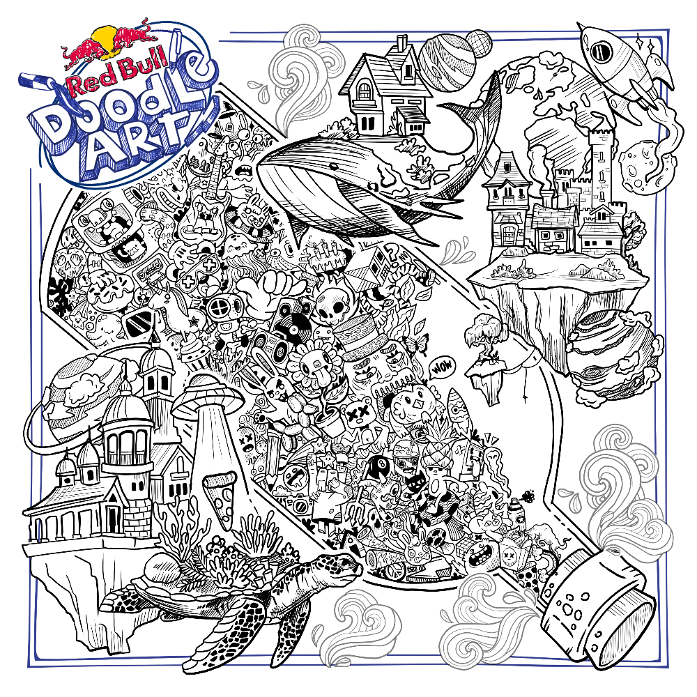 Red Bull Doodle Art