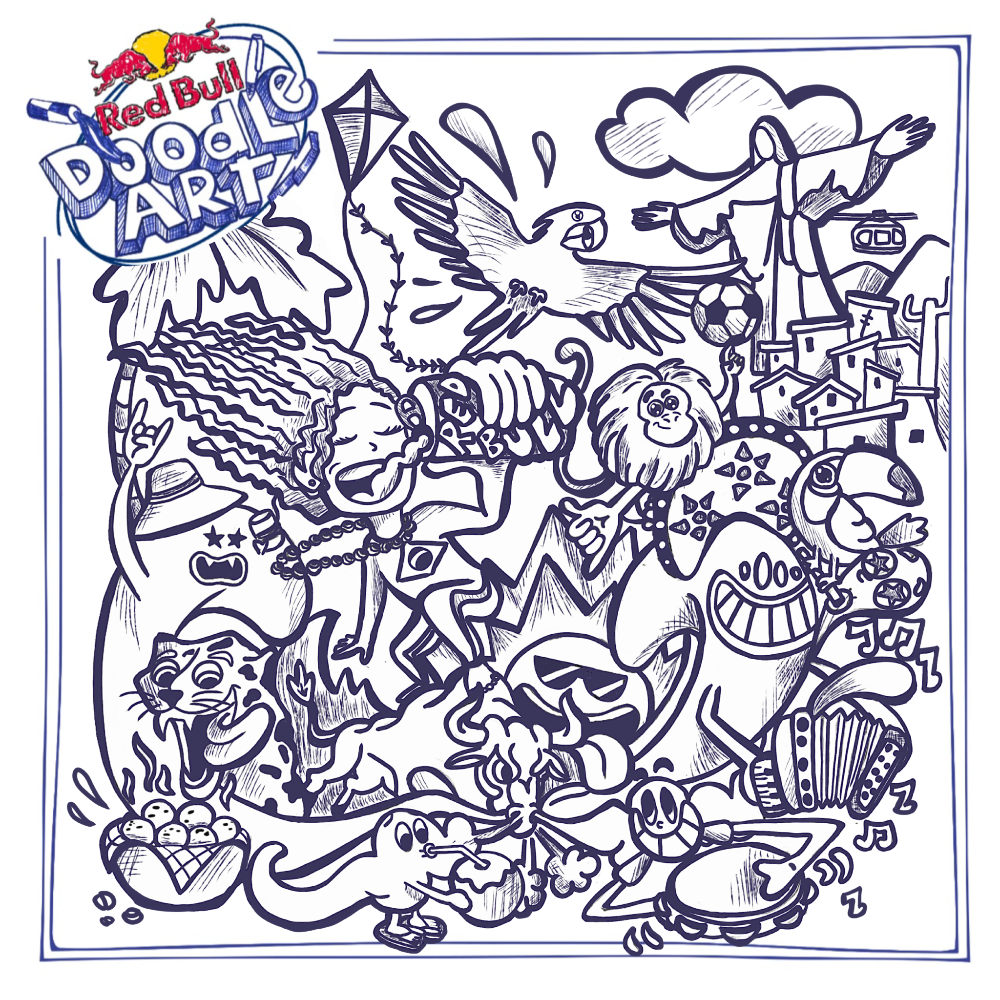 Red Bull Doodle Art