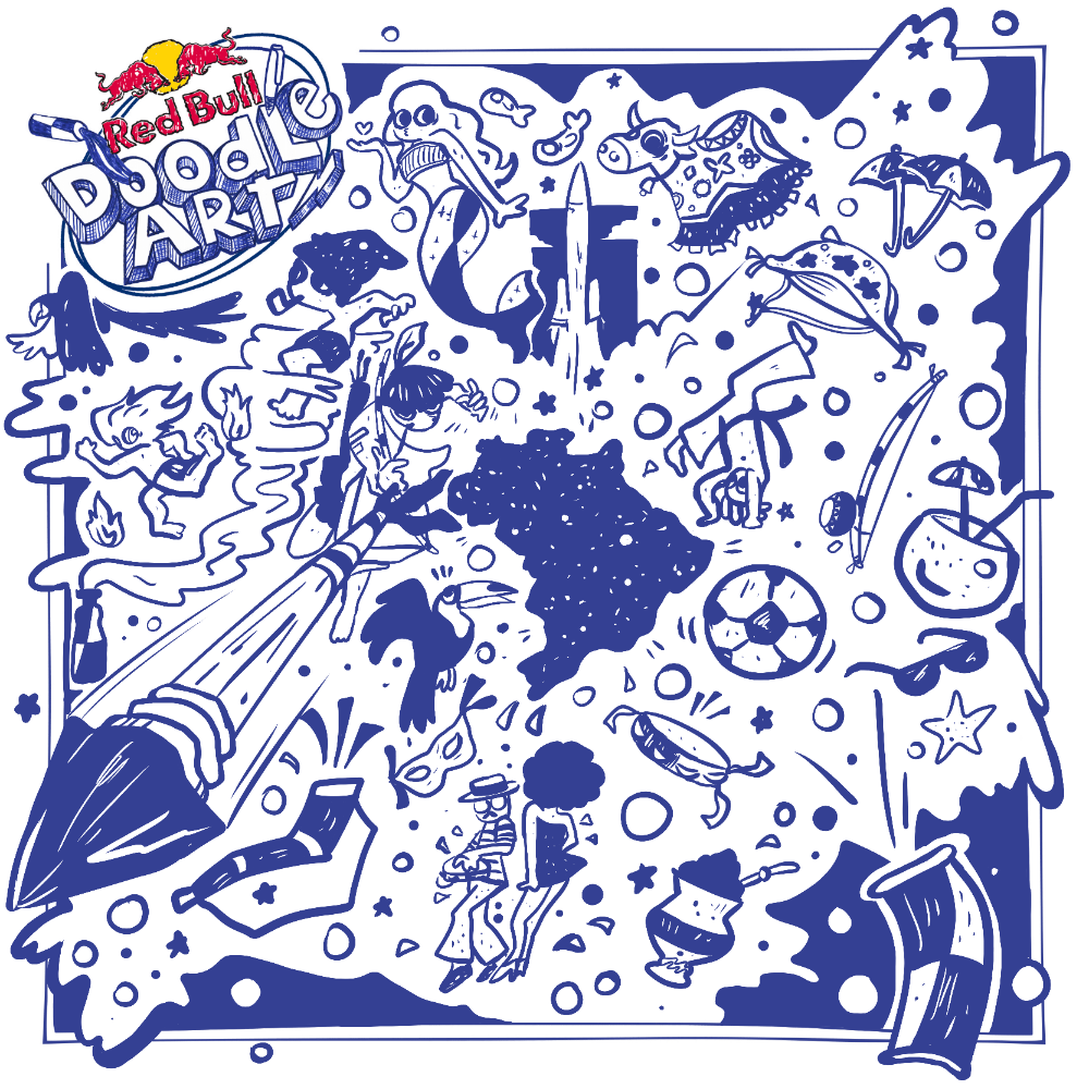 Red Bull Doodle Art