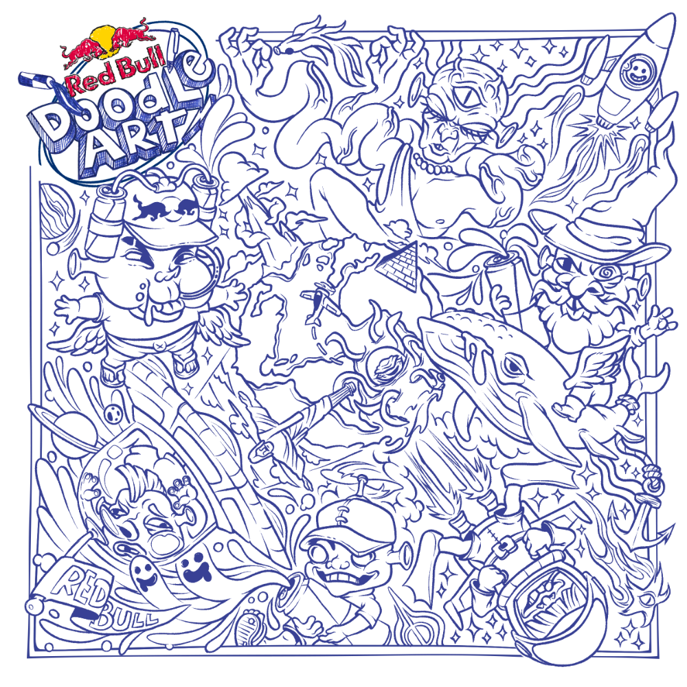 Red Bull Doodle Art