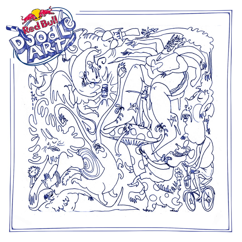 Red Bull Doodle Art