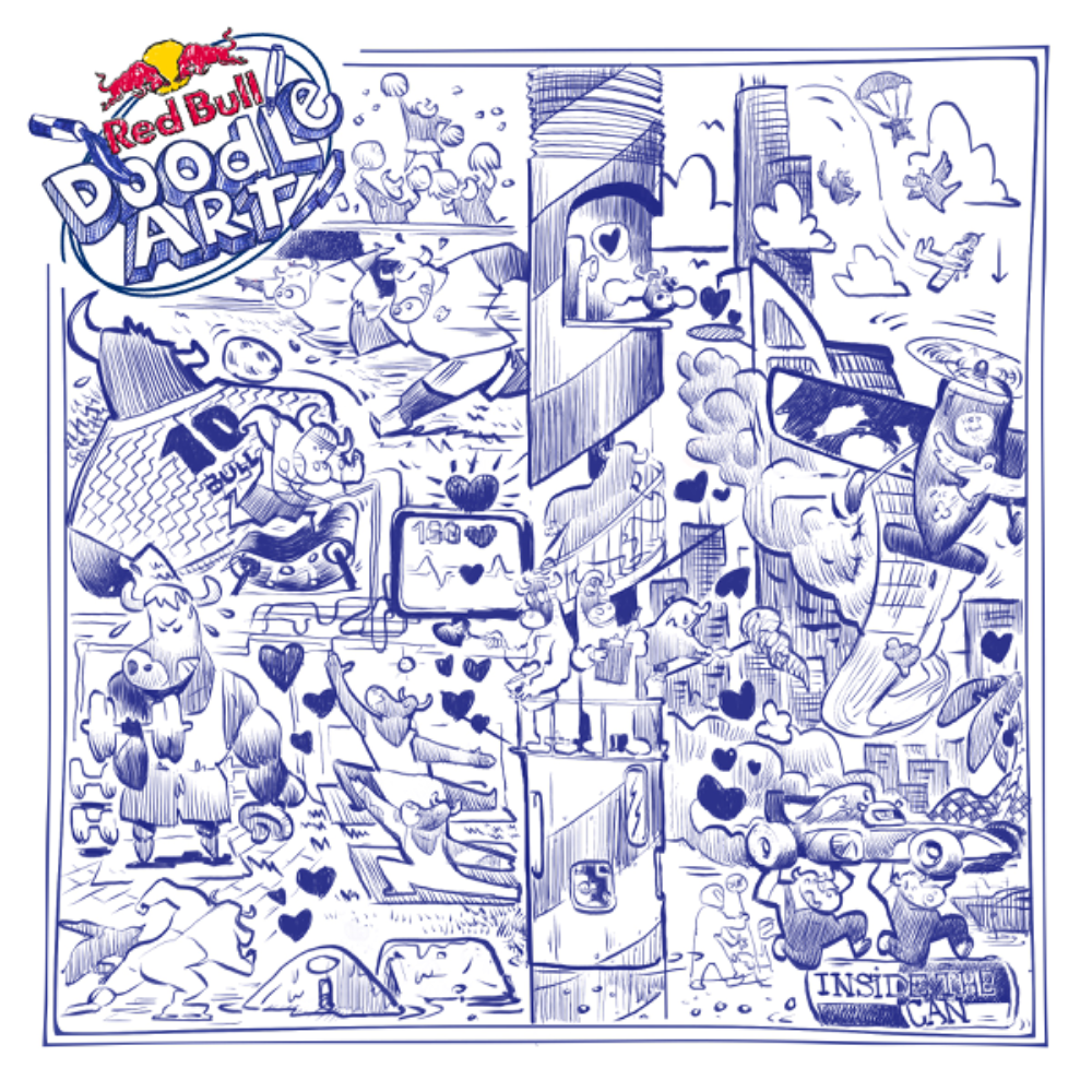 Red Bull Doodle Art
