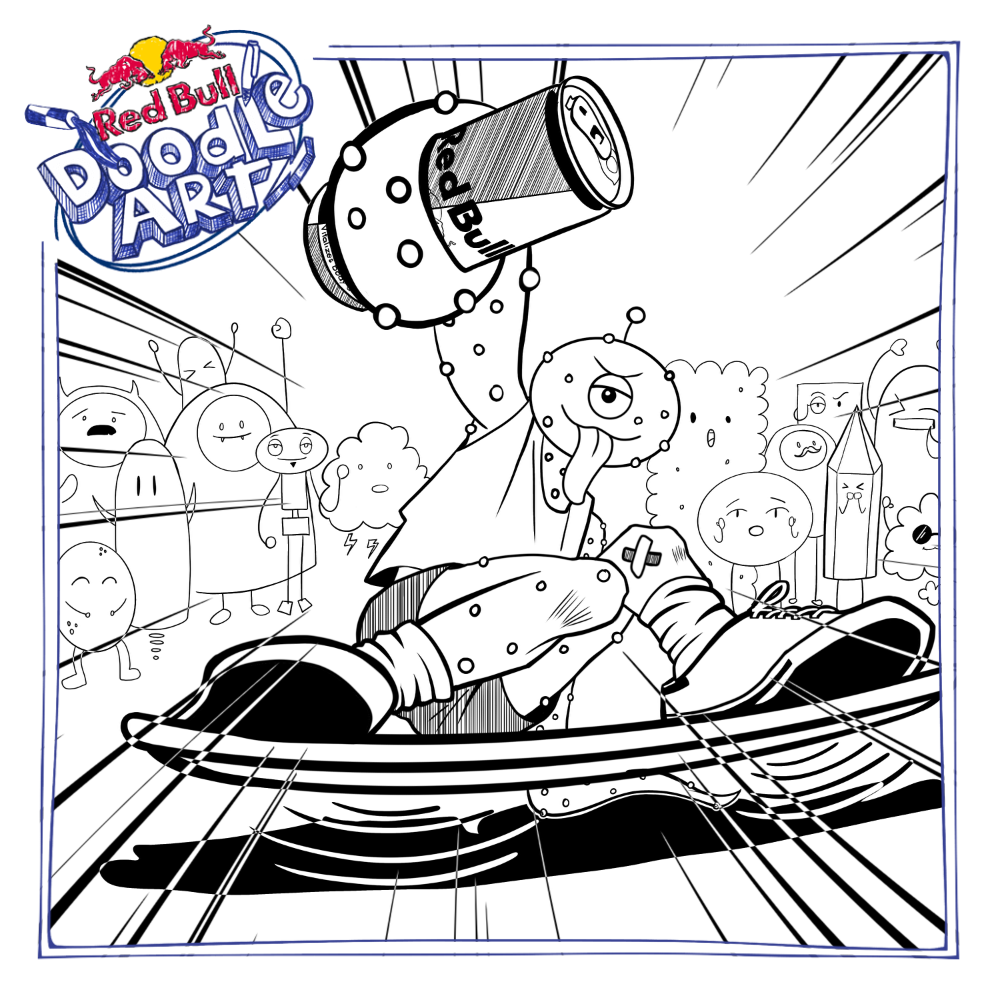 Red Bull Doodle Art