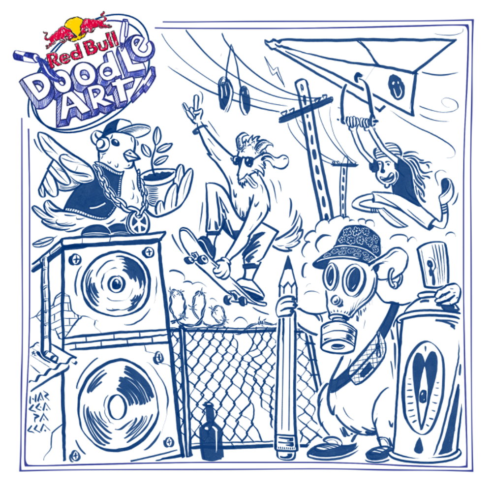 Red Bull Doodle Art