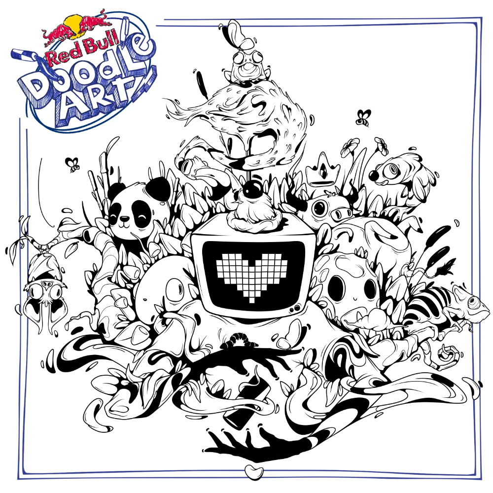 Red Bull Doodle Art Georgia
