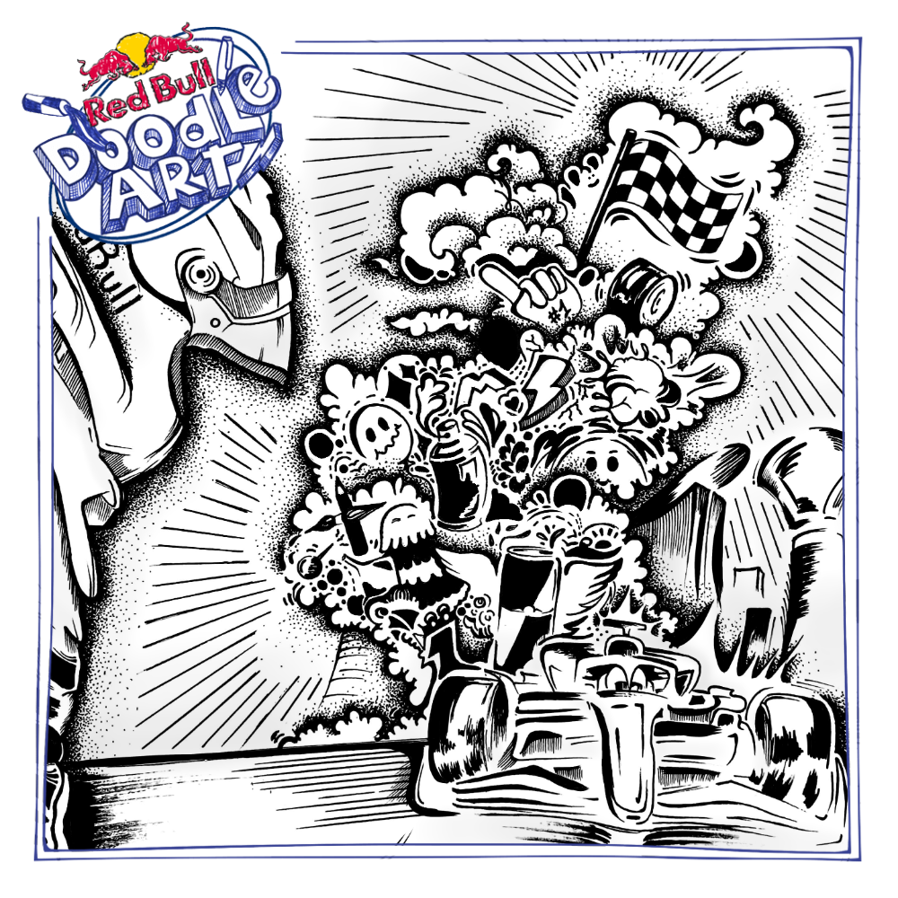 Red Bull Doodle Art Georgia
