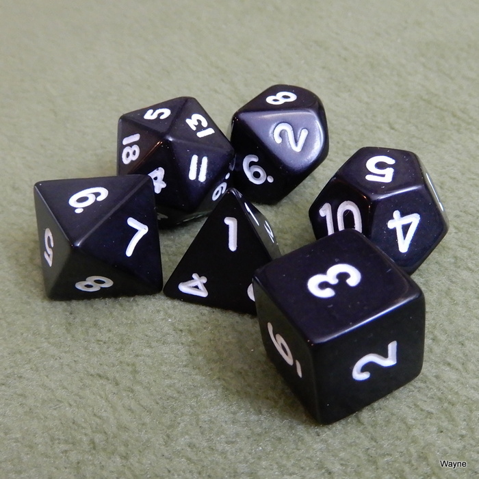 GAMER'S DICE SET: 1d4, 3d6, 1d8, 2d10, 1d12, 2d20