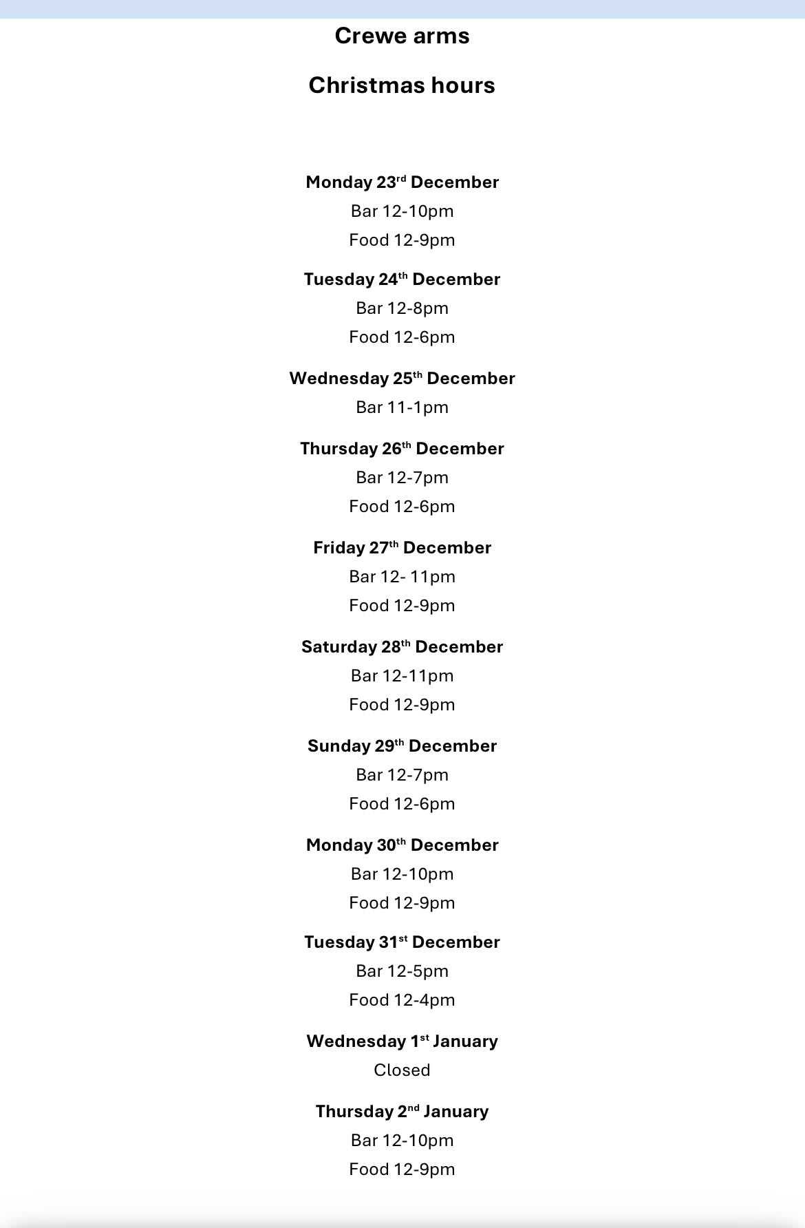 The Crewe Arms | NN13 5NF