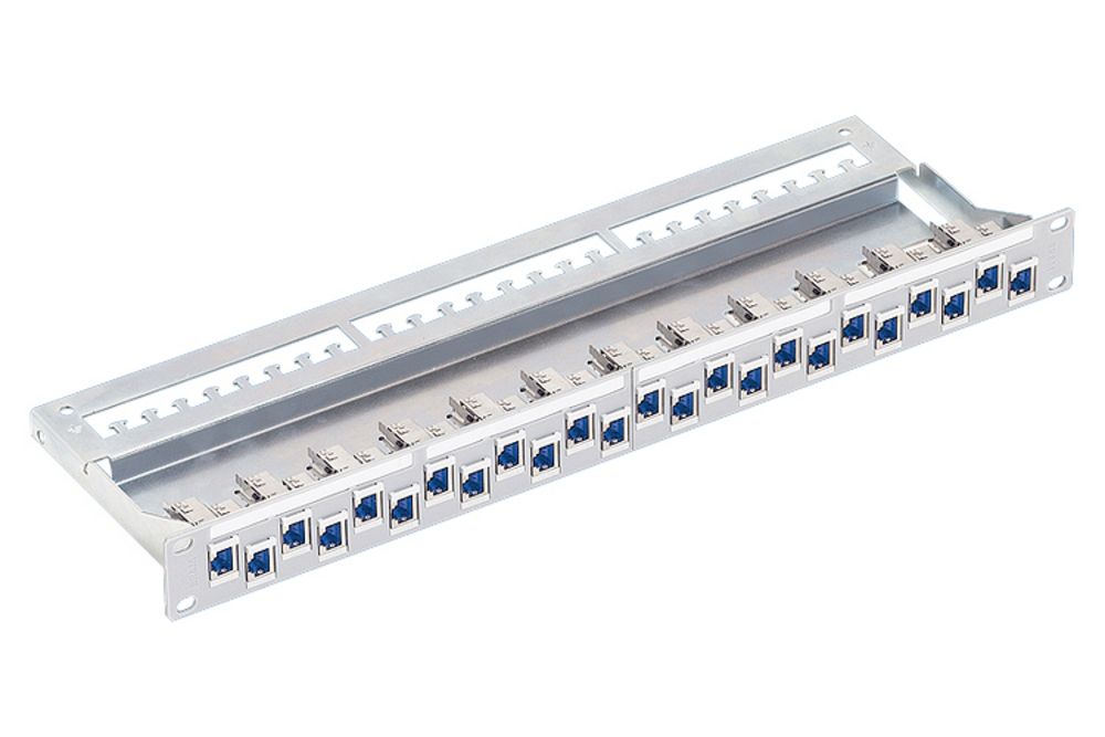 19" 1U ST Patch Panel 24xRJ45/s, Cat. 6, gray, fully populated - eCatalog