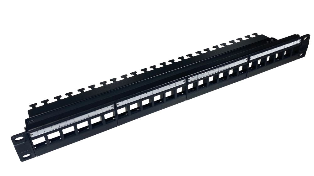 19" 1U Straight Patch Panel 24-Port, Keystone - eCatalog