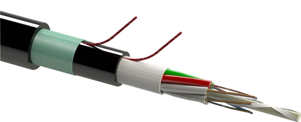 Stranded loose tube, double sheathed cable, CST-corrugated steel tape ...
