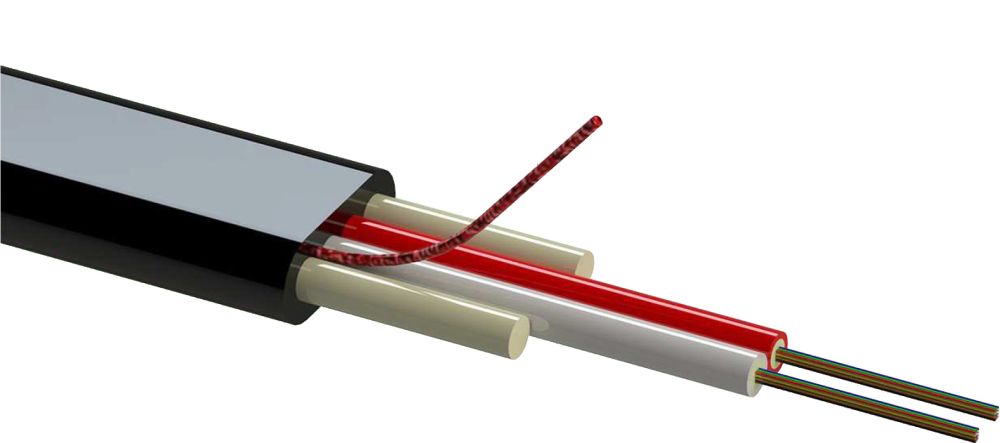 Flat self-supporting TWIN loose tube, ADSS-aerial short span cable, NAR ...