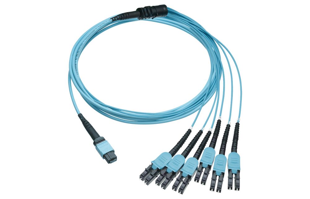 Cable assembly FO, 12x Multimode OM4 (G50), Heather violet, Cca (LSZH ...