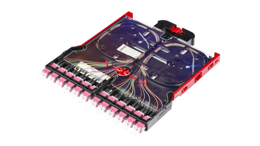 Netscale 48 Splice Cassette LC-Duplex 12 Ports OM4 top black - eCatalog