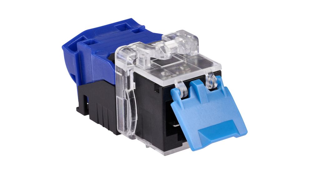Module RJ45, unshielded, Cat. 6, EL, Keystone 4th generation, dust cap blue, TIA - eCatalog