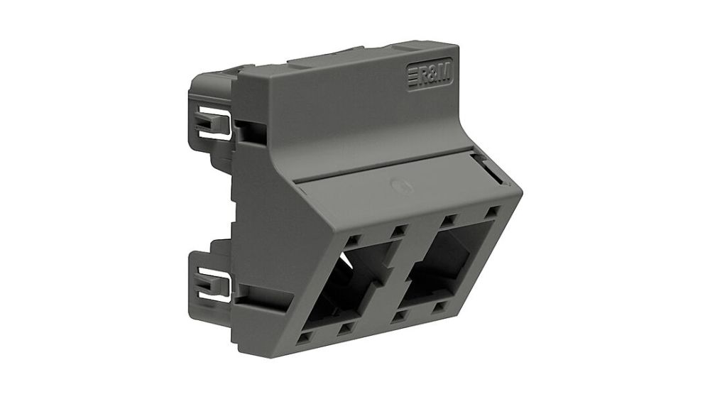 Angled Mounting Plate 45x45, 2x1-Port, black,FR - eCatalog