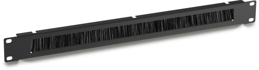 19'' cable inlet panel 1U with brush, black - eCatalog