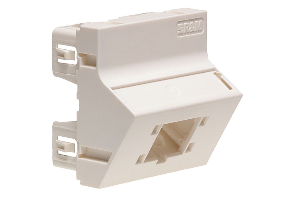 Angled Mounting Plate 45x45, 1-Port, pure white,FR - eCatalog