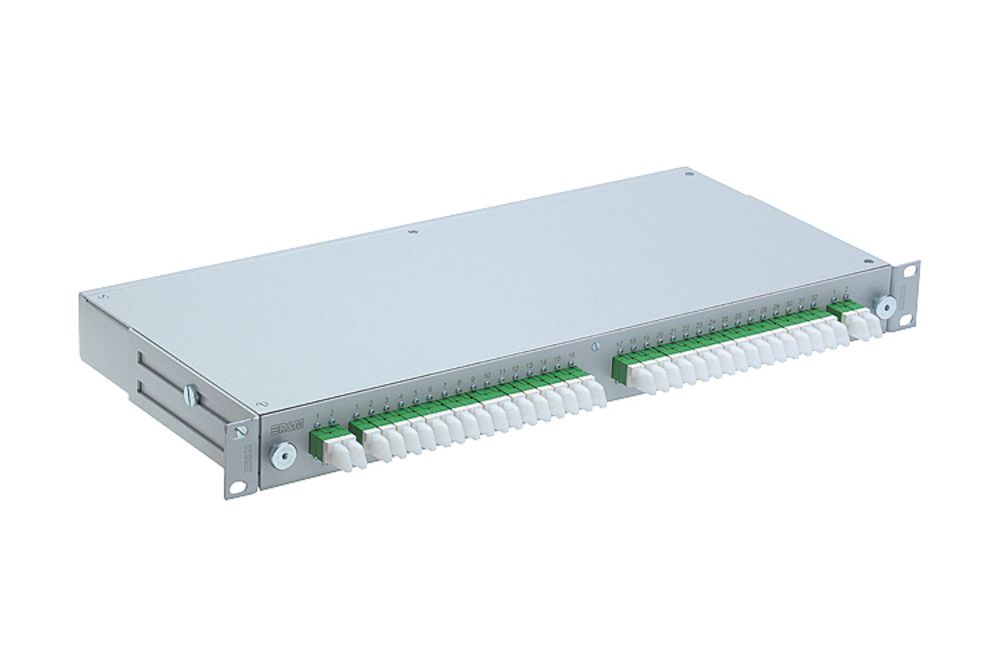 19" 1U SplitterBox, 1* 2x32, SC G.657.A2, APC ceramic, C/1 - eCatalog