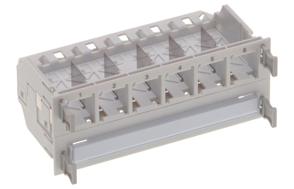 Connection Module Holder HD, 4x 6-port/u, Cat. 6A with blind element ...