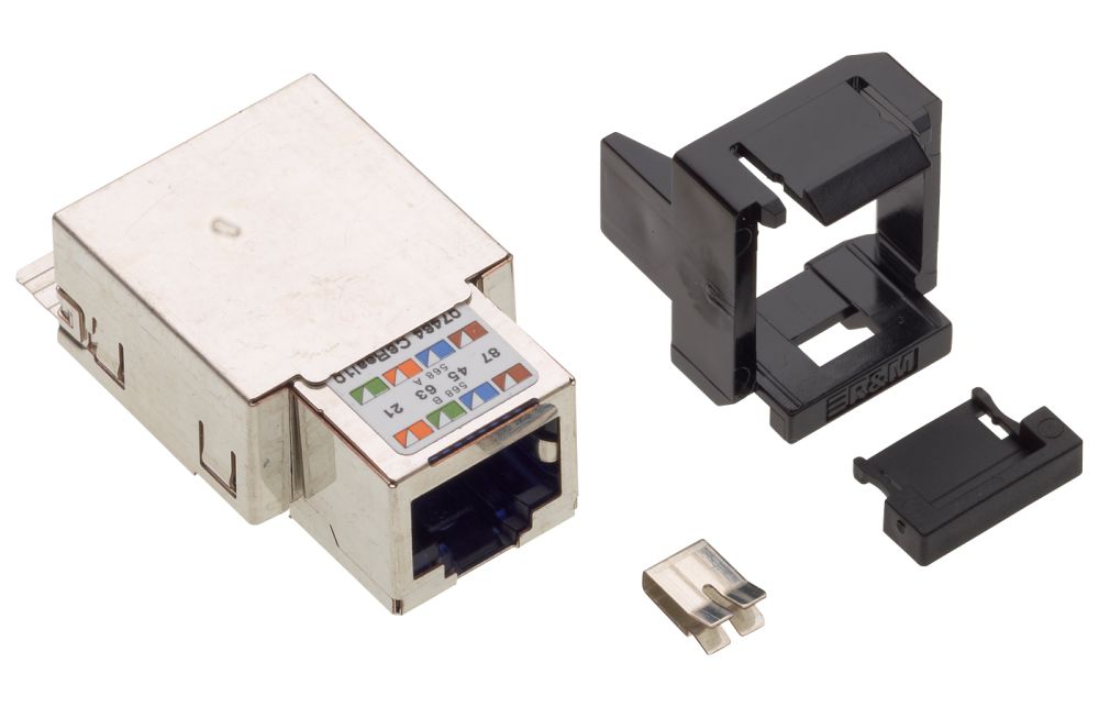 Connection Module Cat. 6, 1xRJ45/s, Snap-in, black, 24x - eCatalog