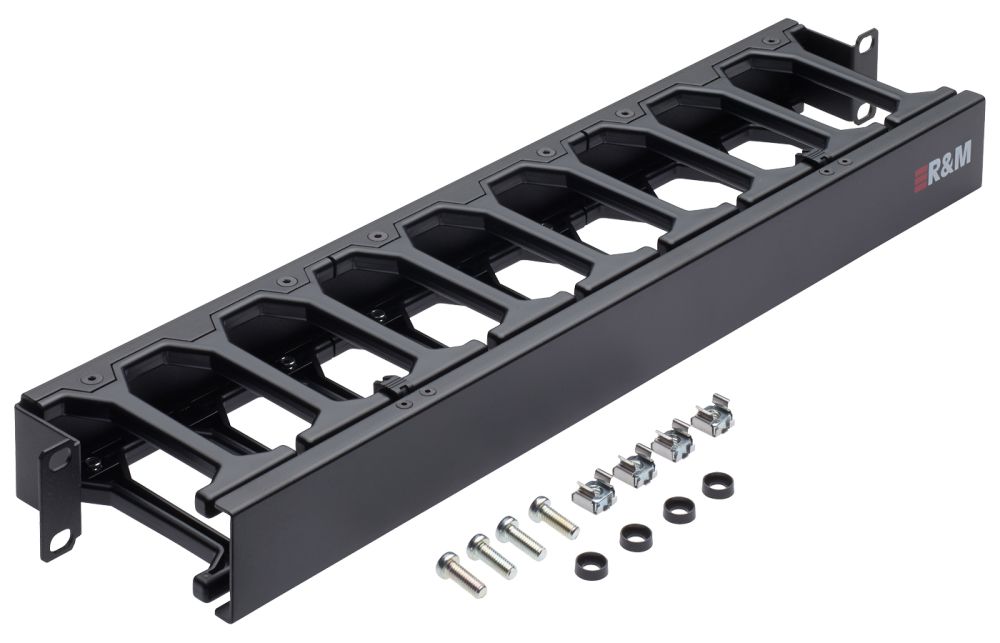 19" HD Cable Management 1U, 075 OFR, staggered, black - eCatalog