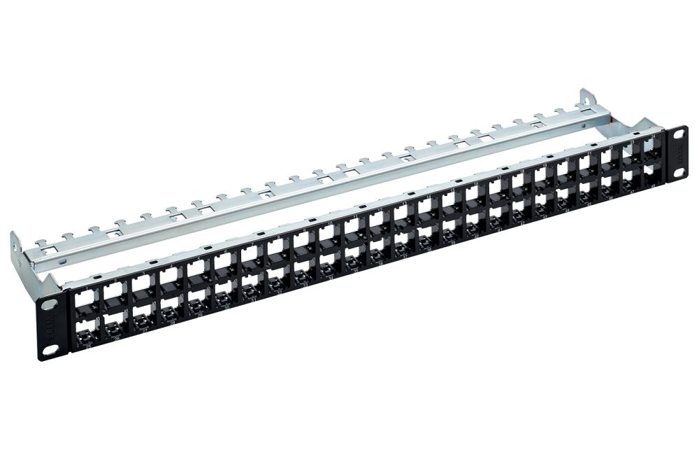 19" 1U Patch Panel HD ELISO 48-Port/s, black, empty - eCatalog