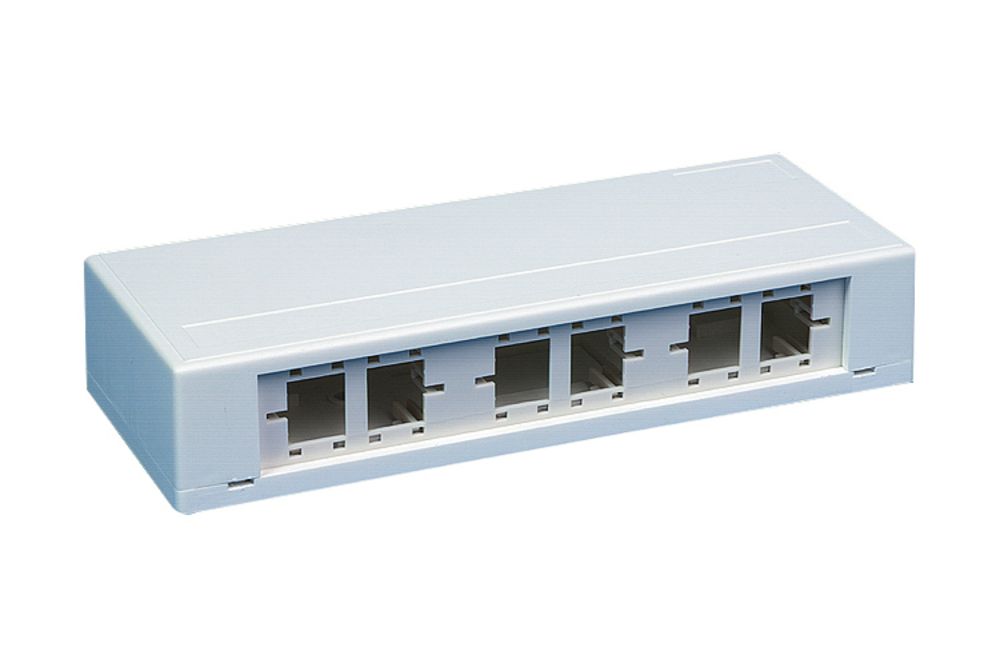 Compact Housing 189x74, 6x1-Port, pure white - eCatalog