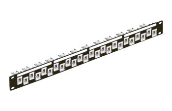 19" 1U Patch Panel 24xRJ45/u, Cat.5e, black, basic - eCatalog