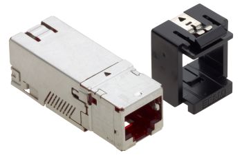 Connection Module Cat. 6A, 1xRJ45/s, Snap-in, black, 24x - eCatalog