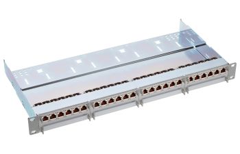 19" 1U HD Patch Panel 24xRJ45/s, Cat. 6A, gray, fully populated - eCatalog