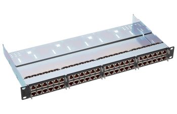 19" 1U HD Patch Panel 48xRJ45/s, Cat. 6A, black, fully populated - eCatalog