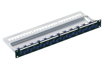 19" 1U ST Patch Panel 24xRJ45/u, Cat. 6, black, fully populated - eCatalog