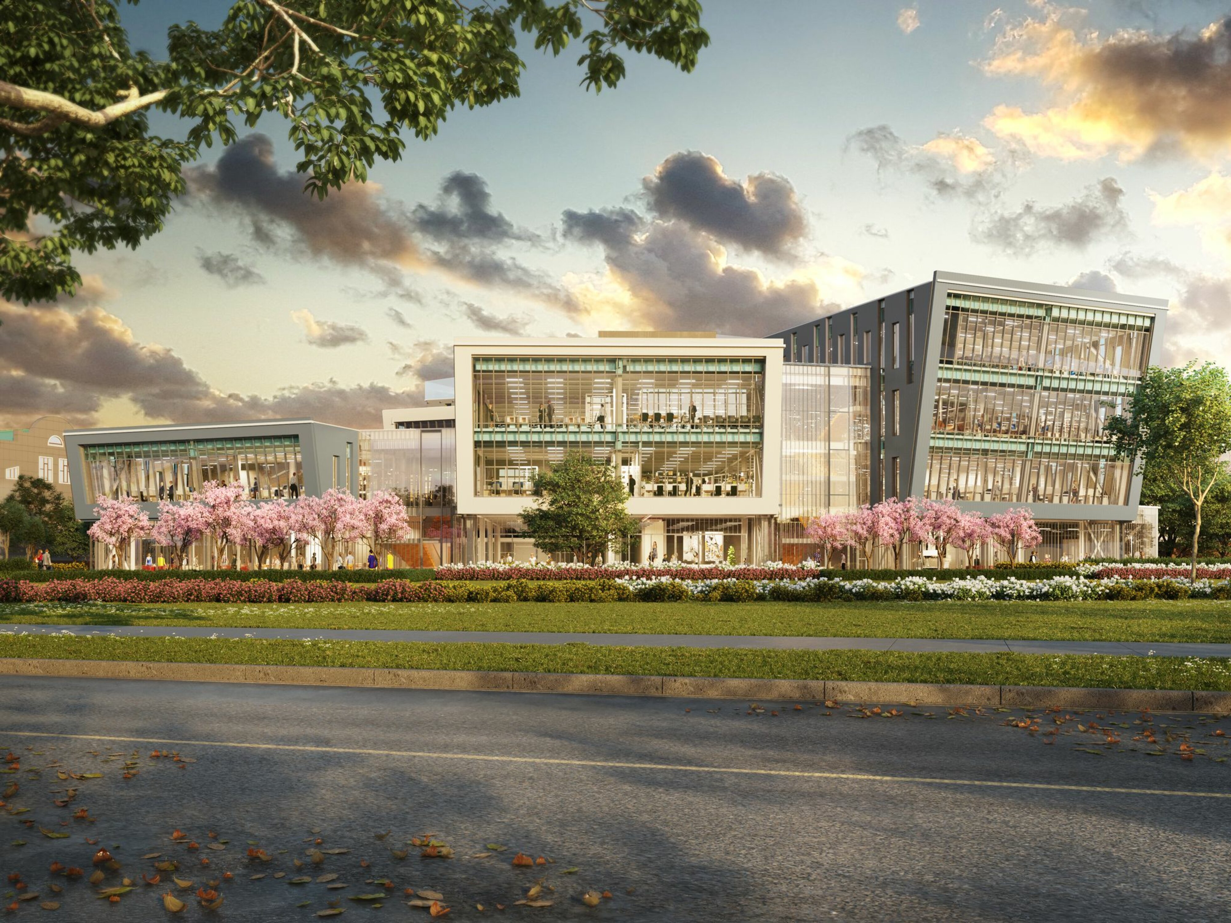 Corporate Buildings Renderings Exterior 3D Rendering Of An Impressive