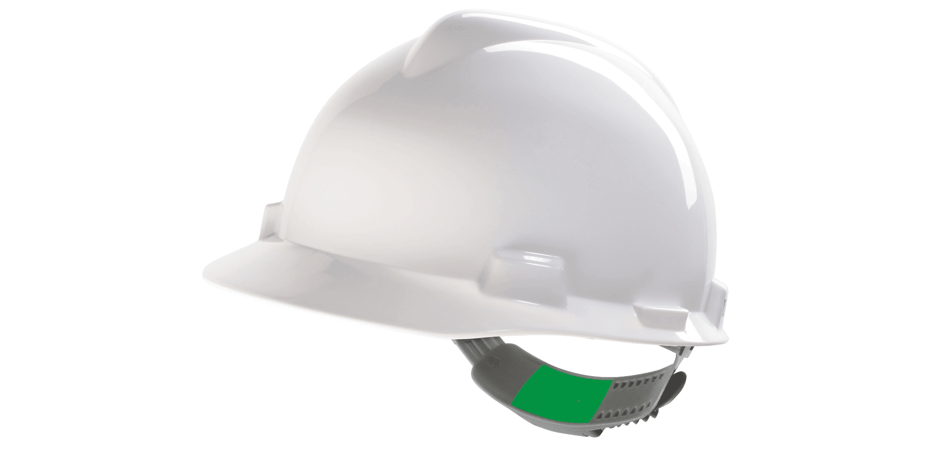 MSA Safety Helmet, V-Gard, White, Staz-On suspension Red Wing